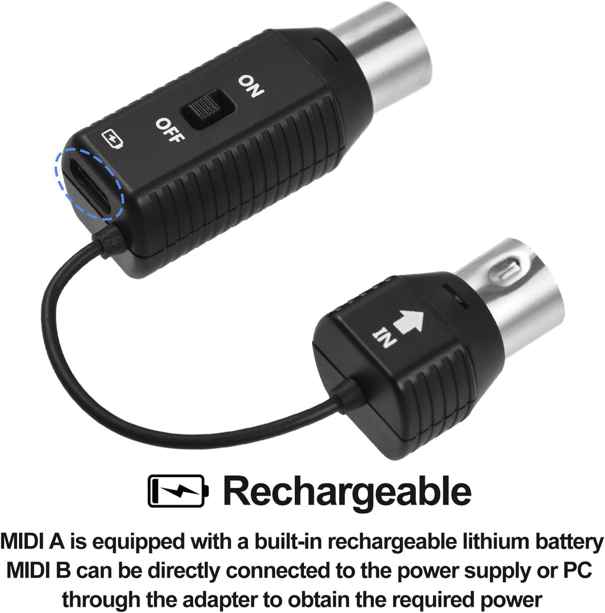 M-VAVE MS1 MIDI Wireless Transmission System Any MIDI Device Connect A ...