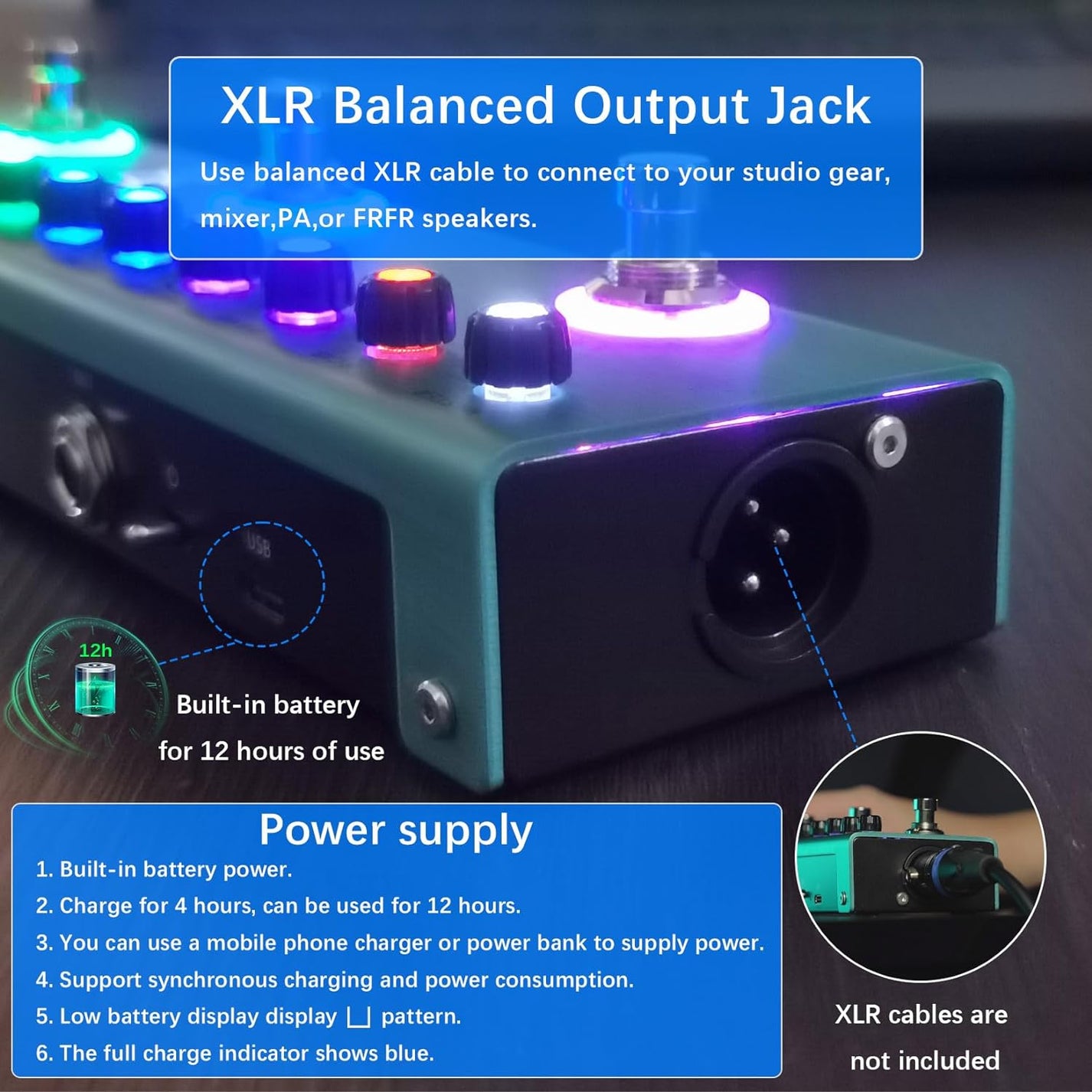 M-VAVE TANK-G Multi-effects Guitar Pedal, 36 Presets, Delay, Reverb, M ...